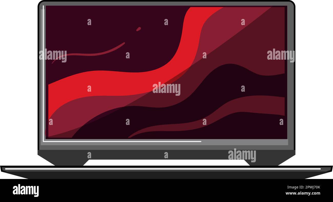 pc laptop gaming cartoon. online screen, digital keyboard pc laptop ...