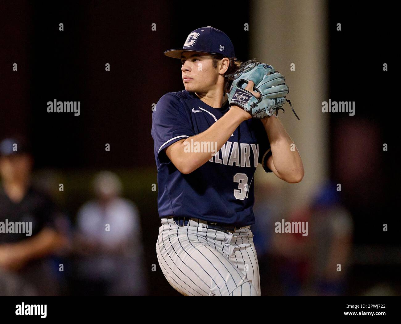 Calvary Christian Warriors pitcher Grayson Gibson (34) during a High ...