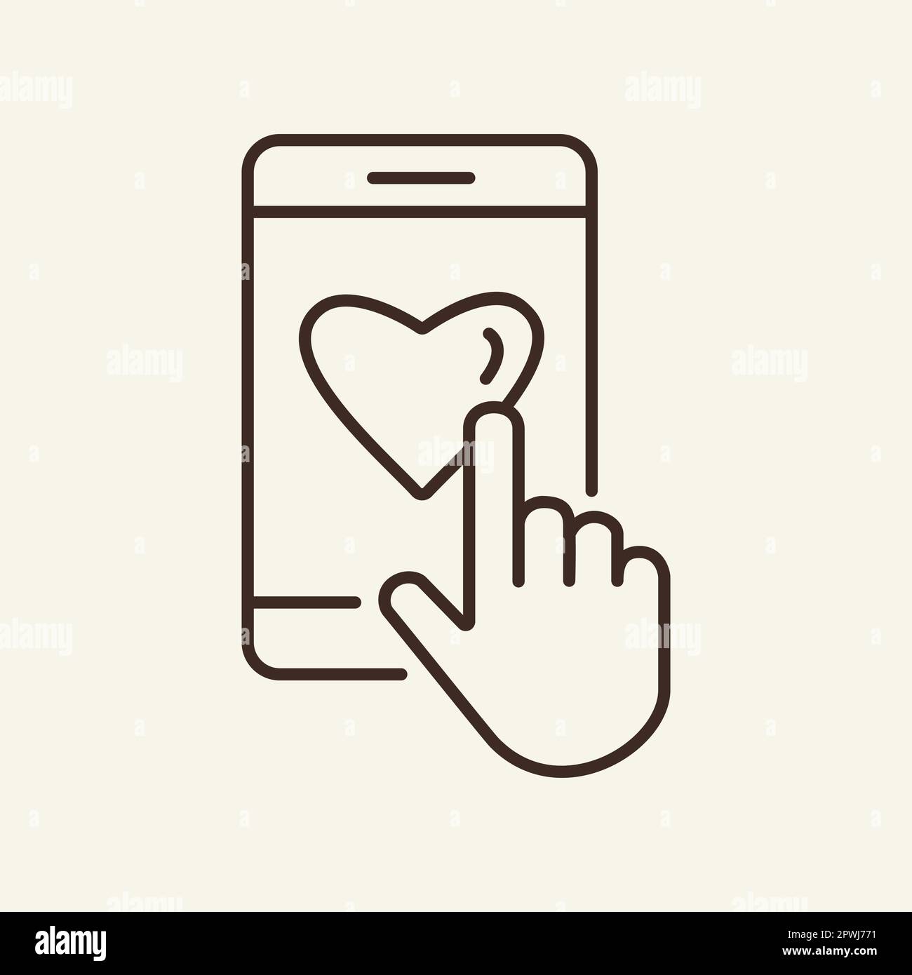 Mobile like line icon Stock Vector Image & Art - Alamy