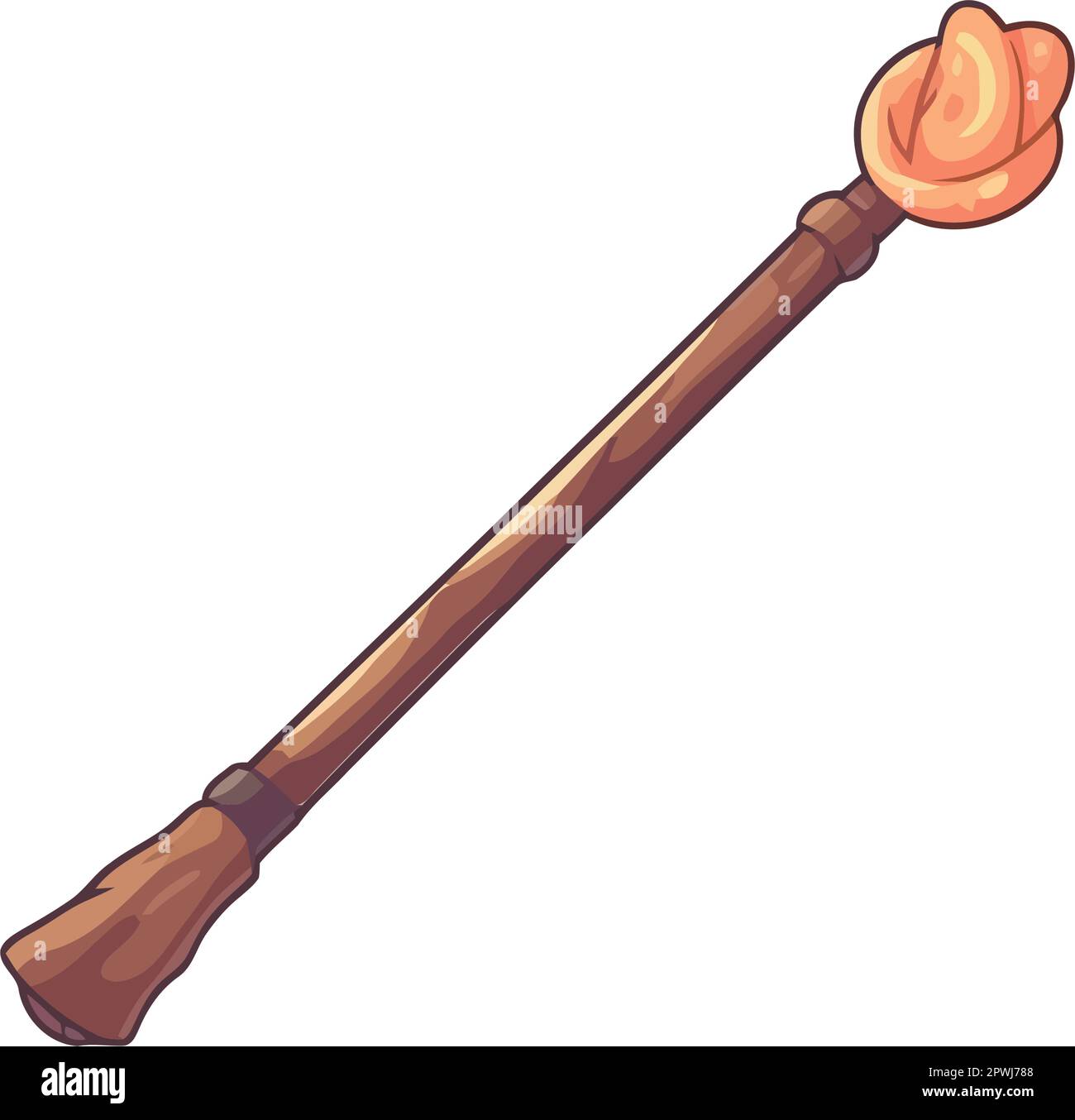 Wooden witch magic wand Stock Vector Images - Alamy