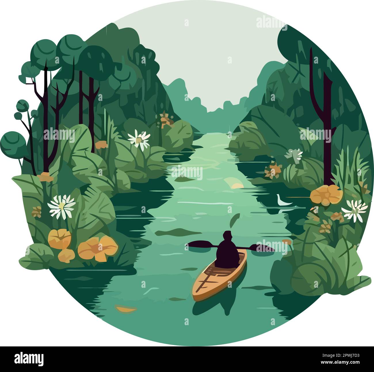 Man fishing in a river Cut Out Stock Images & Pictures - Alamy