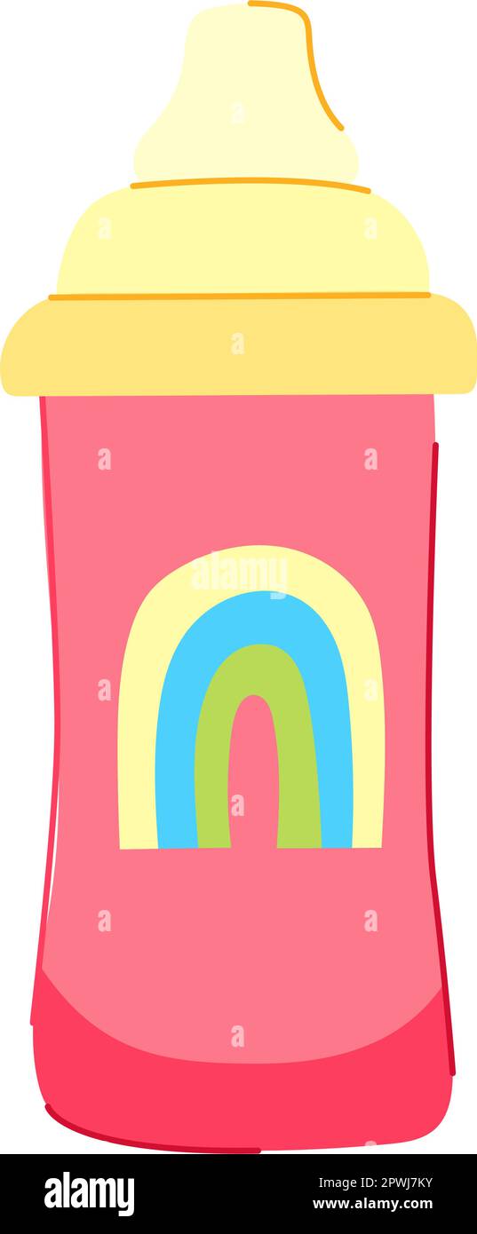 kid sippy cup cartoon. water child, feeding straw kid sippy cup sign ...