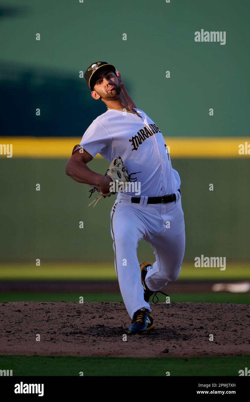 Bradenton Marauders starting pitcher Dominic Perachi (77) during a MiLB ...