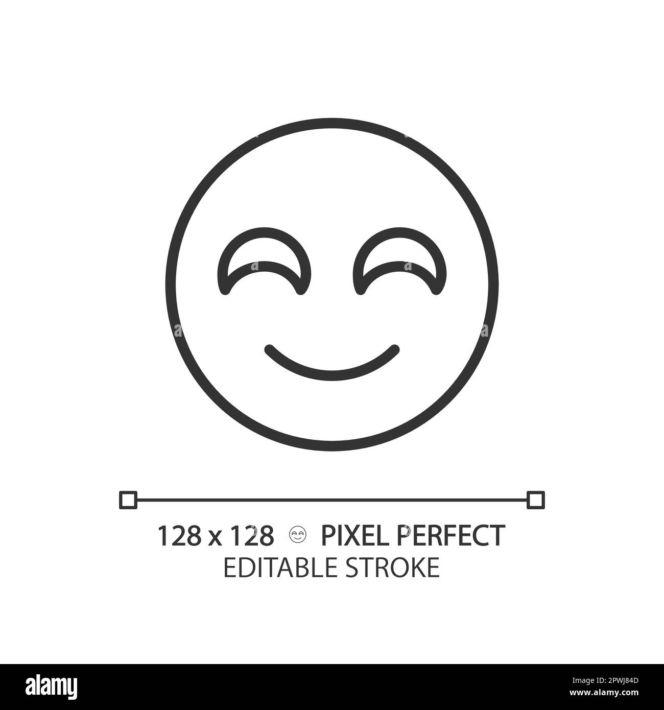 Smiling emoji line icon Black and White Stock Photos & Images - Alamy