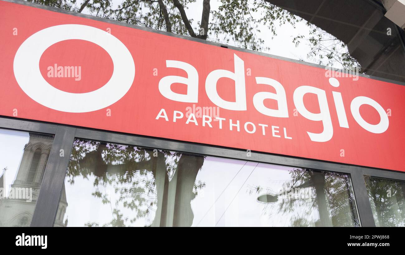 lyon , Aura France - 04 24 2023 : Adagio logo brand and sign text in ...