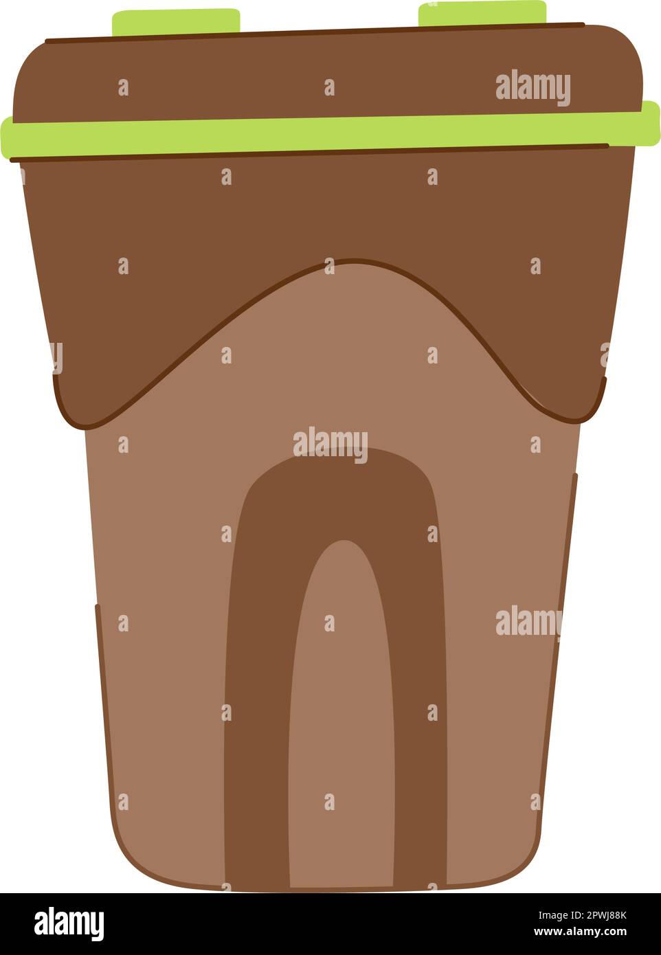 plastic trash bin cartoon. dust basket, box garbage plastic trash bin ...
