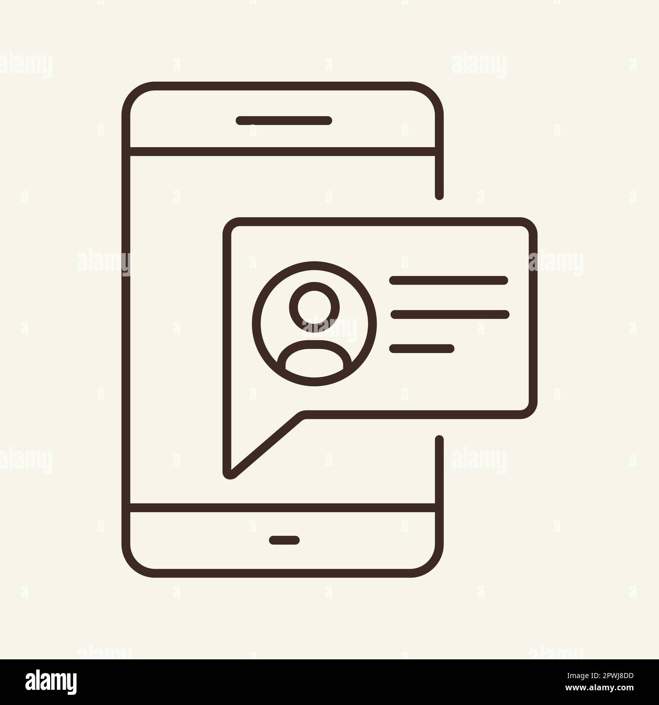 Mobile contact line icon Stock Vector Image & Art - Alamy