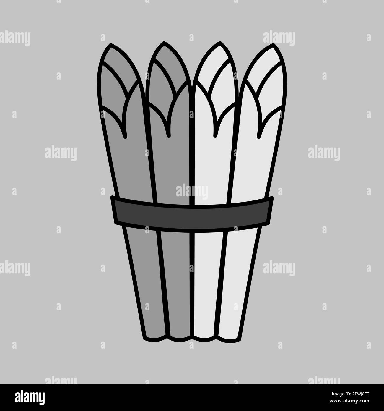 Asparagus isolated vector grayscale icon. Vegetable sign. Graph symbol ...