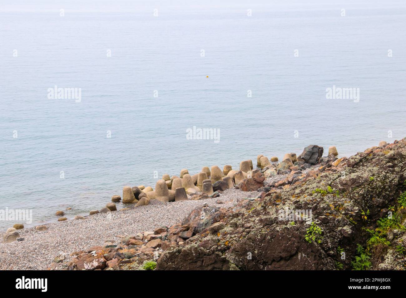 Concrete breakwaters at the coast of the Black sea. Protection for the ...