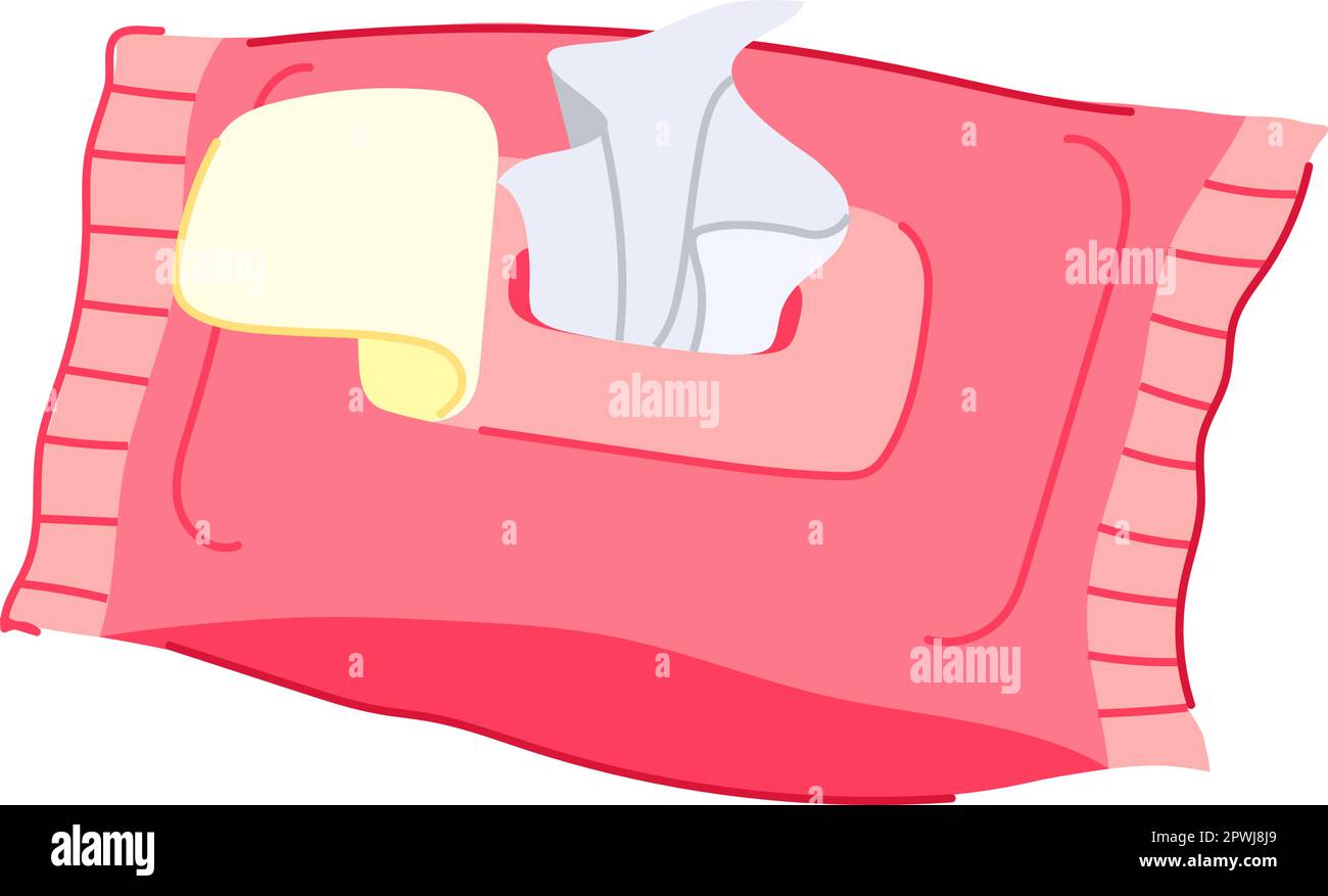 tissue water wipes cartoon. wet clean, hand surface tissue water wipes ...