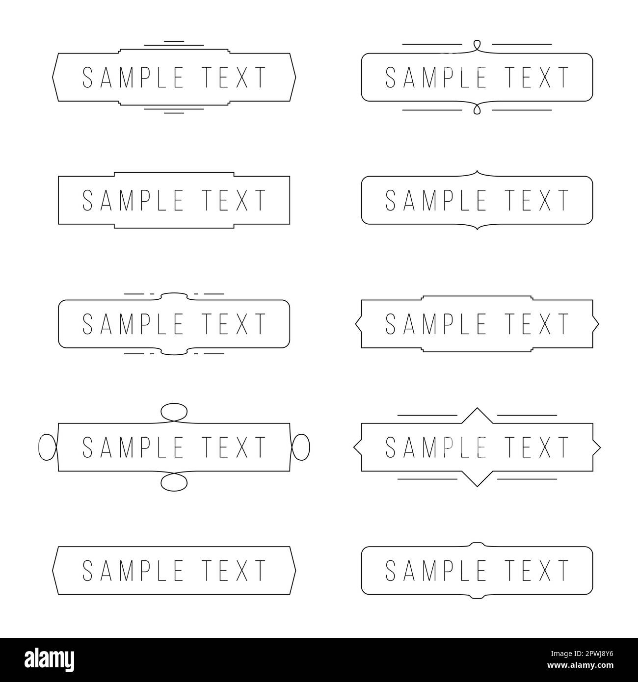 Text banner template. Simple text frame modern style rectangle. Thin ...