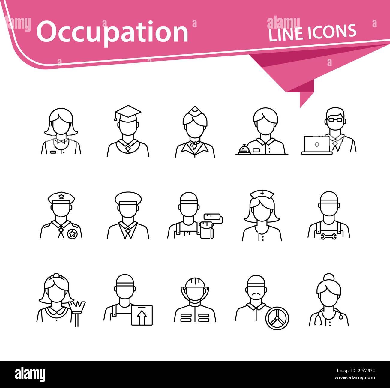 Cartoon illustration woman manager hotel hi-res stock photography and ...