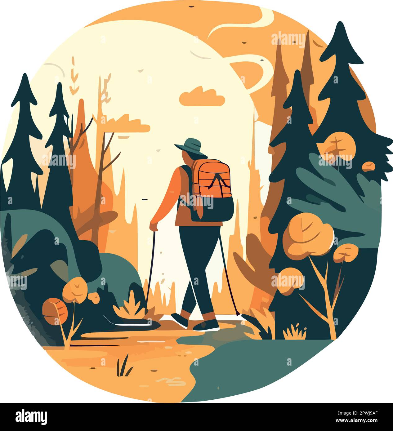Tourists walking through Stock Vector Images - Alamy