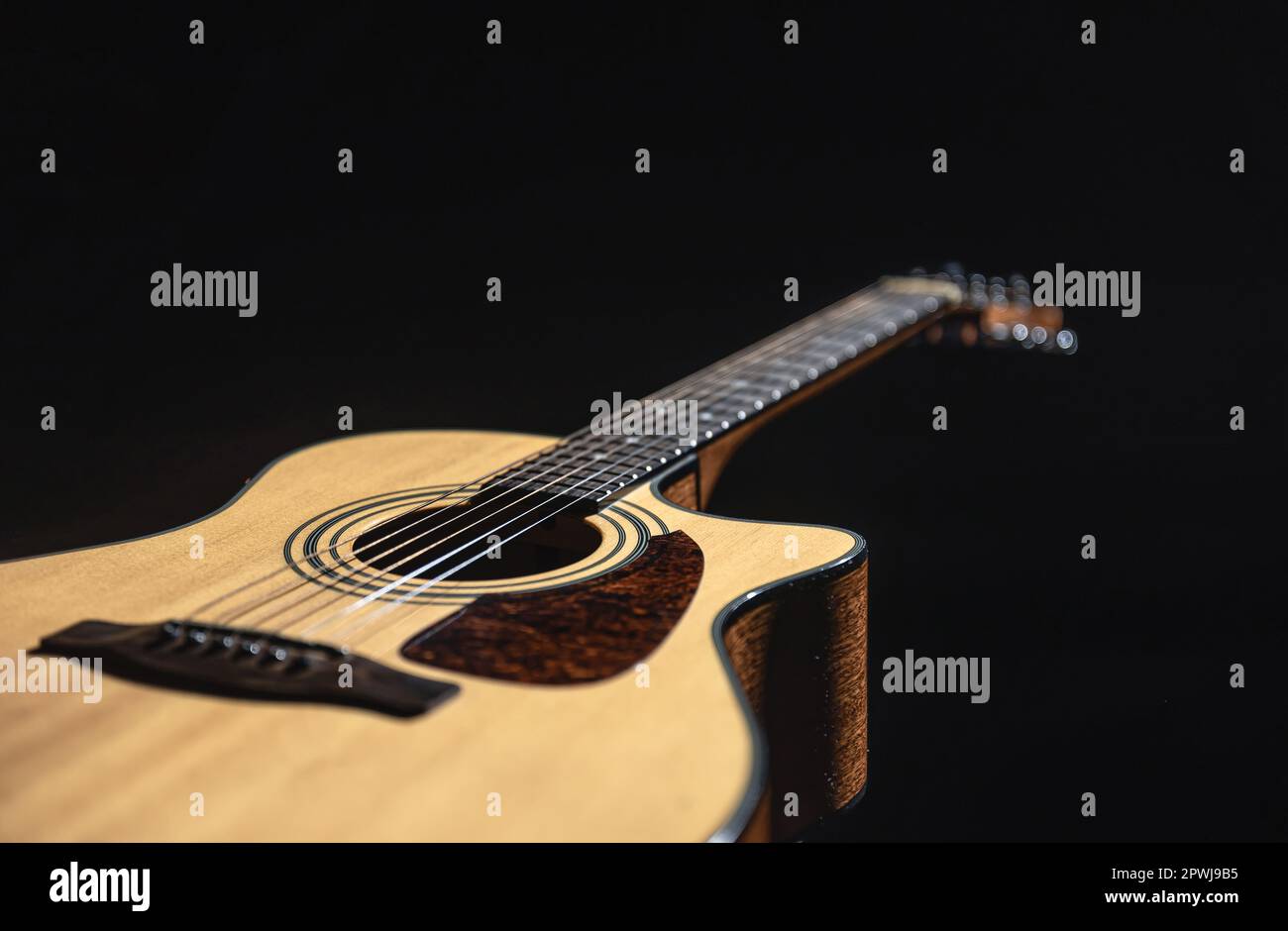 Guitar isolated low key hi-res stock photography and images - Alamy