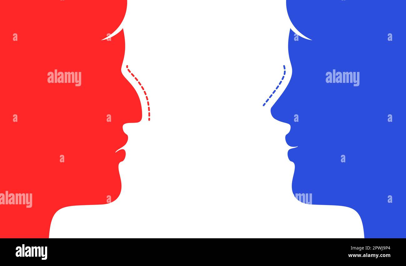 Woman with crooked and straight nose. Nose rhinoplasty effect ...