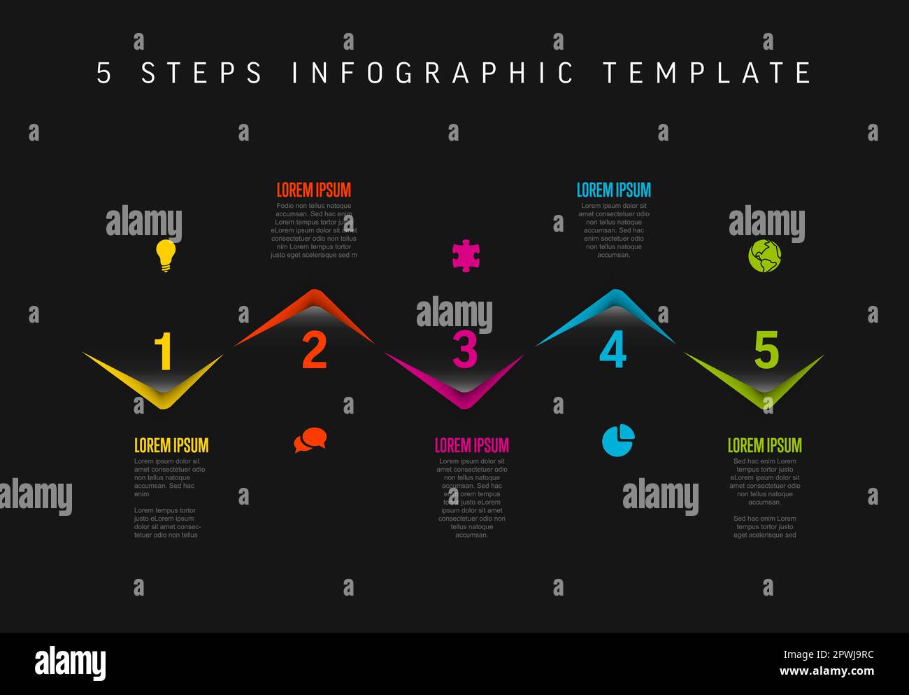 Vector horizontal process progress template diagram schema with five ... Vector horizontal process progress template diagram schema with five ...