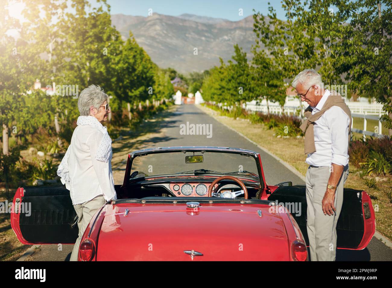 We have enough things to do during retirement. a senior couple going on ...