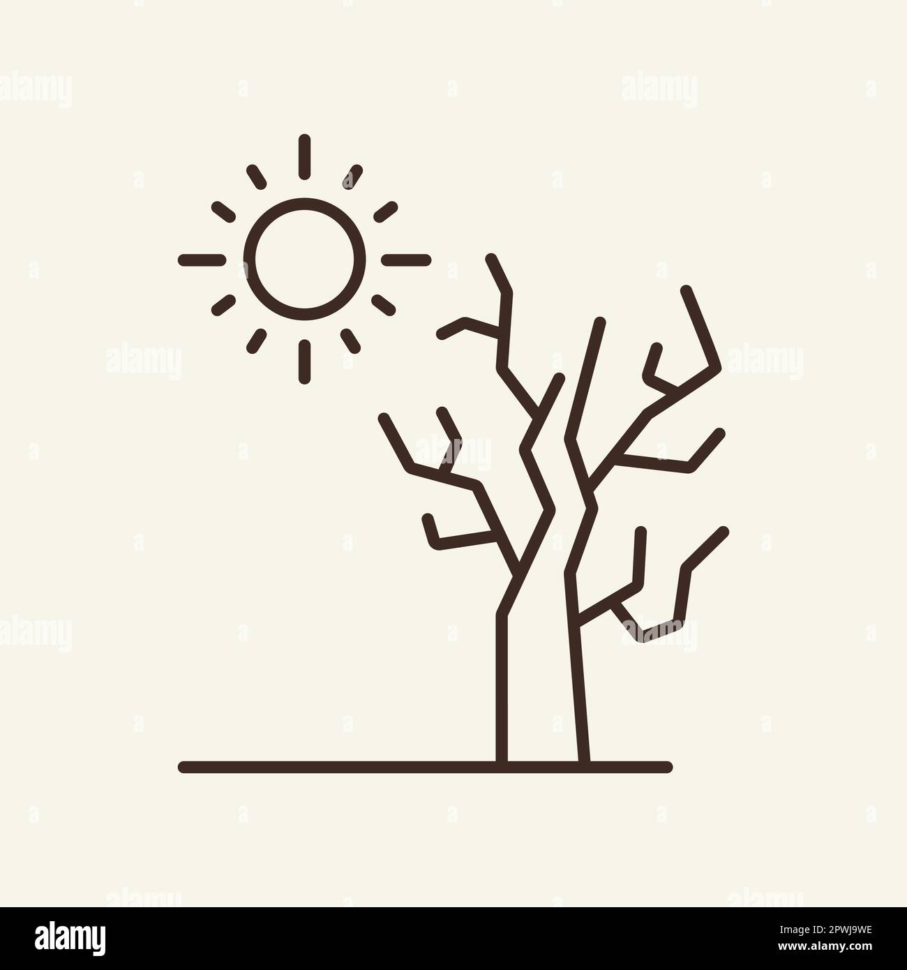 Dramatic silhouette dry tree Stock Vector Images - Alamy