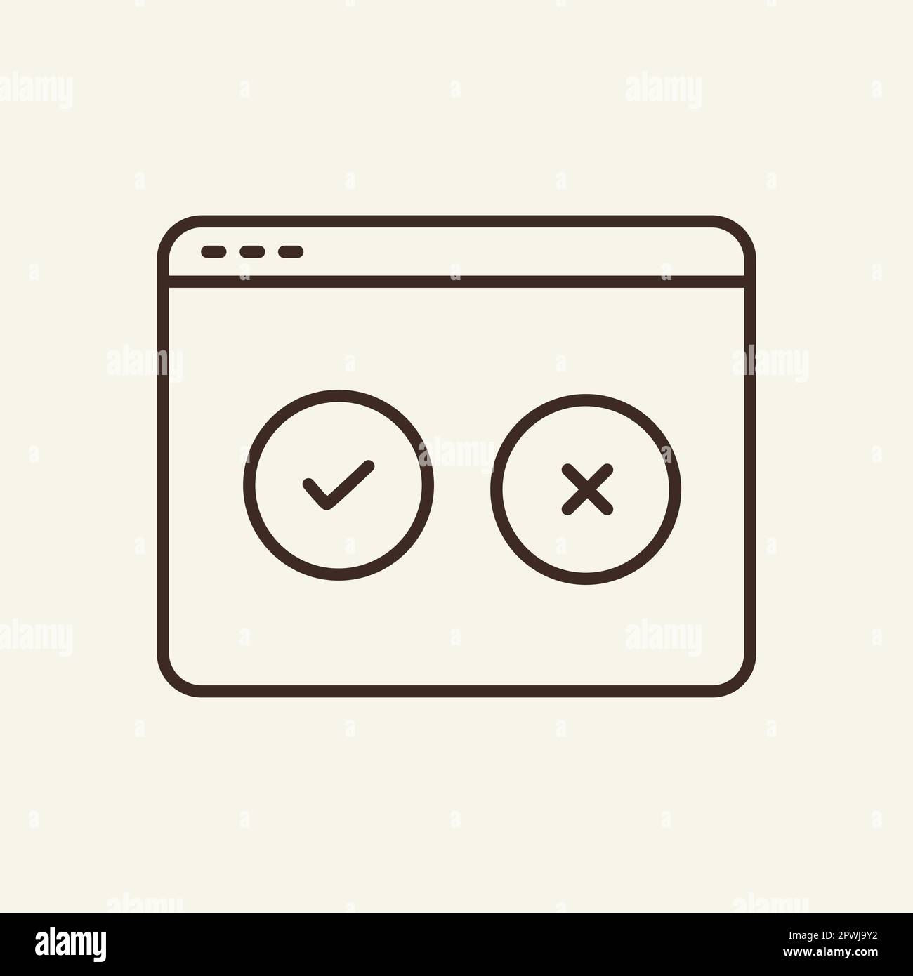 Tick check mark and cross mark symbols icon element hi-res stock ...