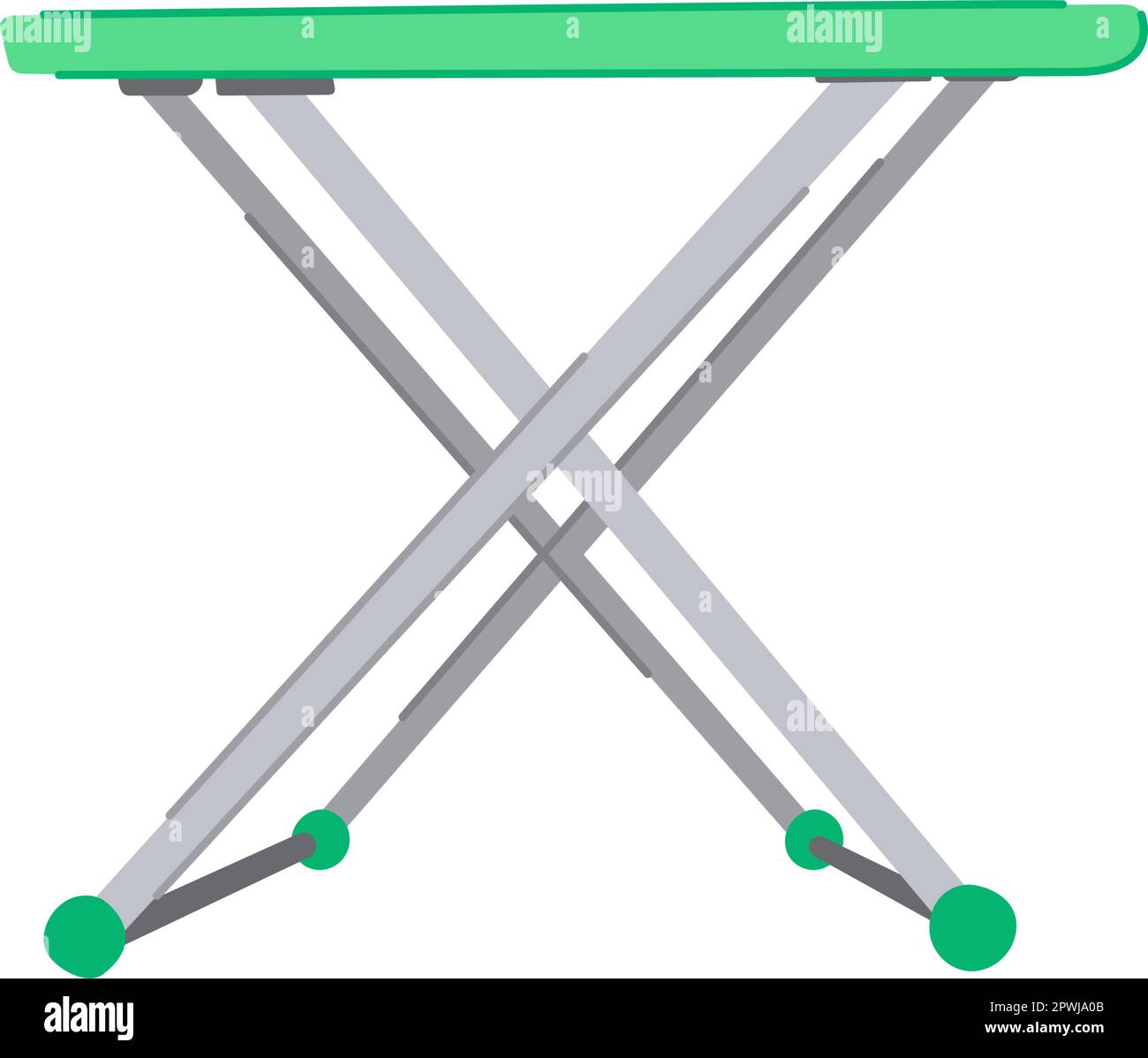 foldable folding table cartoon. front furniture, equipment comfor ...