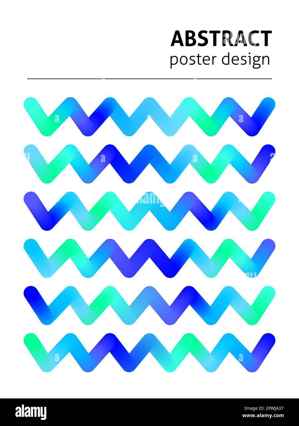 Blue Zigzag Poster Stock Vector Image & Art - Alamy