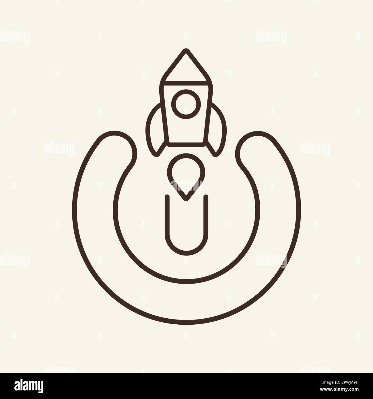 Rocket launch line icon Stock Vector Image & Art - Alamy