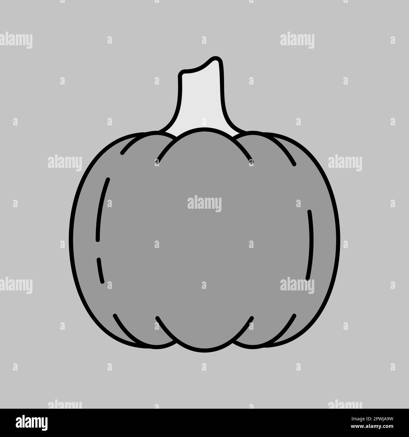 Pumpkin isolated vector grayscale icon. Vegetable sign. Graph symbol ...