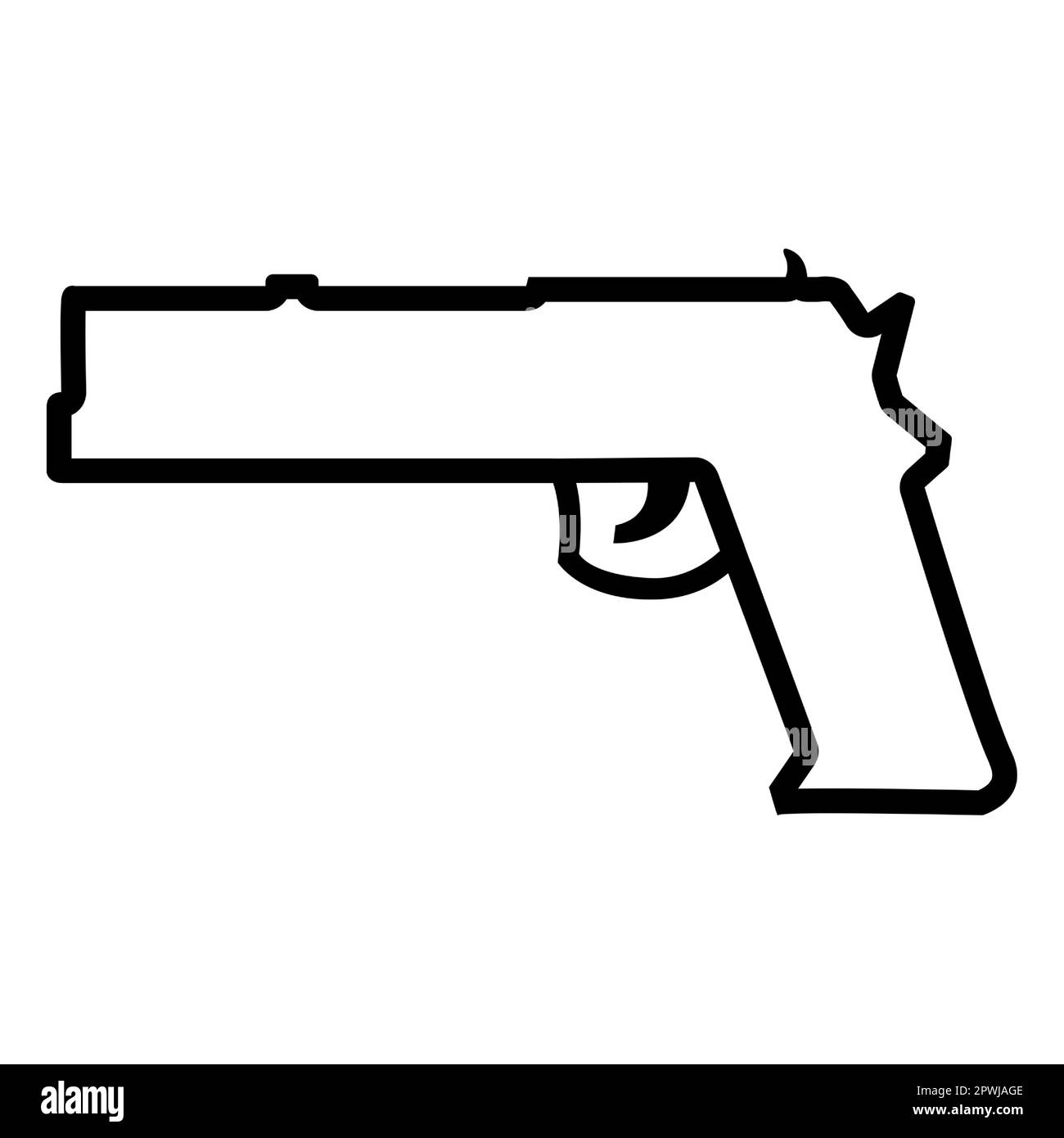 Pistol Gun Icon line Vector Illustration on the white Stock Vector ...