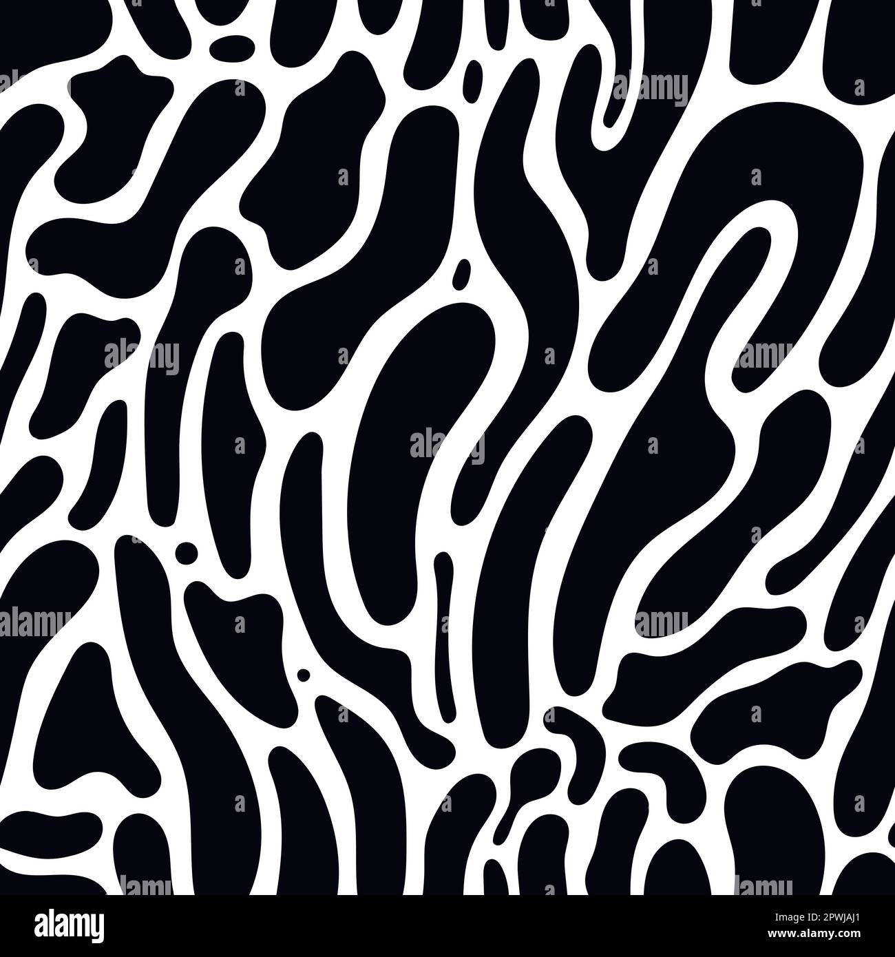 Vector seamless organic shapes pattern. Black and white blob texture, dots, smooth shapes Stock ...