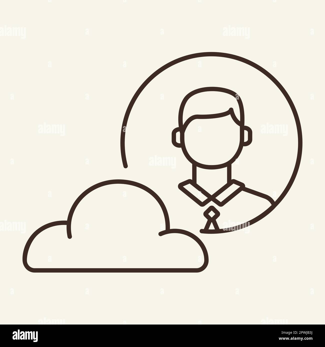 Cloud user icon linear Stock Vector Images - Alamy