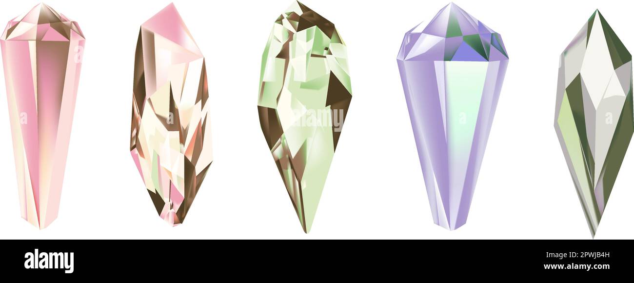 Glass shiny crystals with different shades reflecting light.A ...