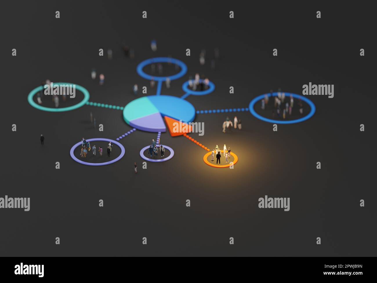 Top professional talent, abstract concept. Pie chart highlighting a ...