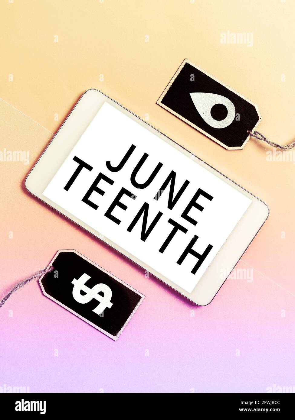 Hand writing sign June Teenth, Word for legal holiday in the United ...