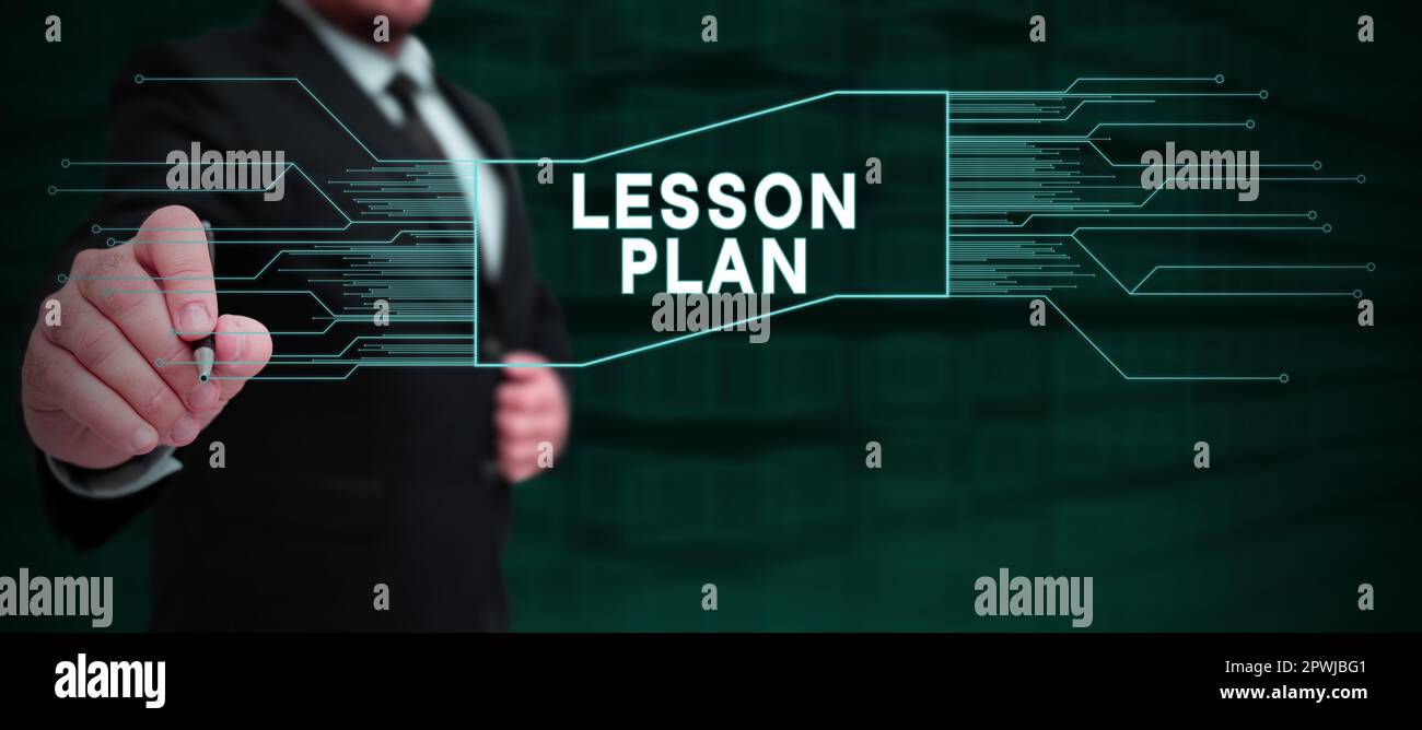 Hand writing sign Lesson Plan, Internet Concept a teacher's detailed ...