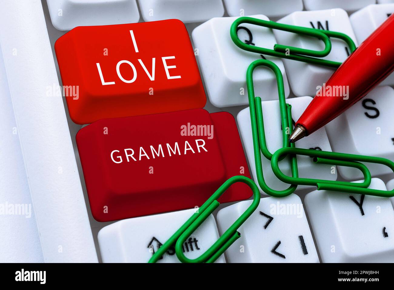 Conceptual caption I Love Grammar, Business concept act of admiring ...