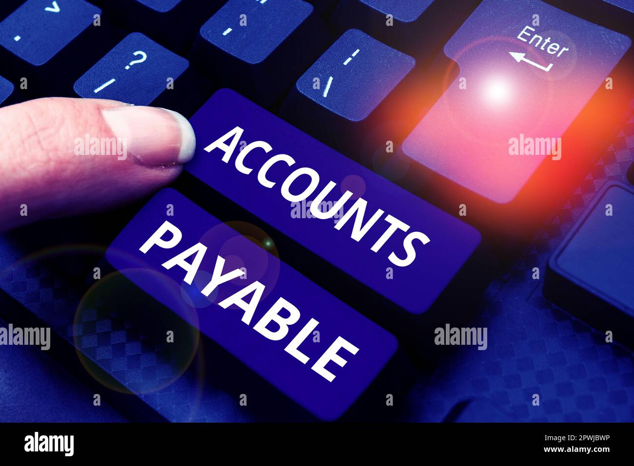 Text caption presenting Accounts Payable, Business concept money owed ...