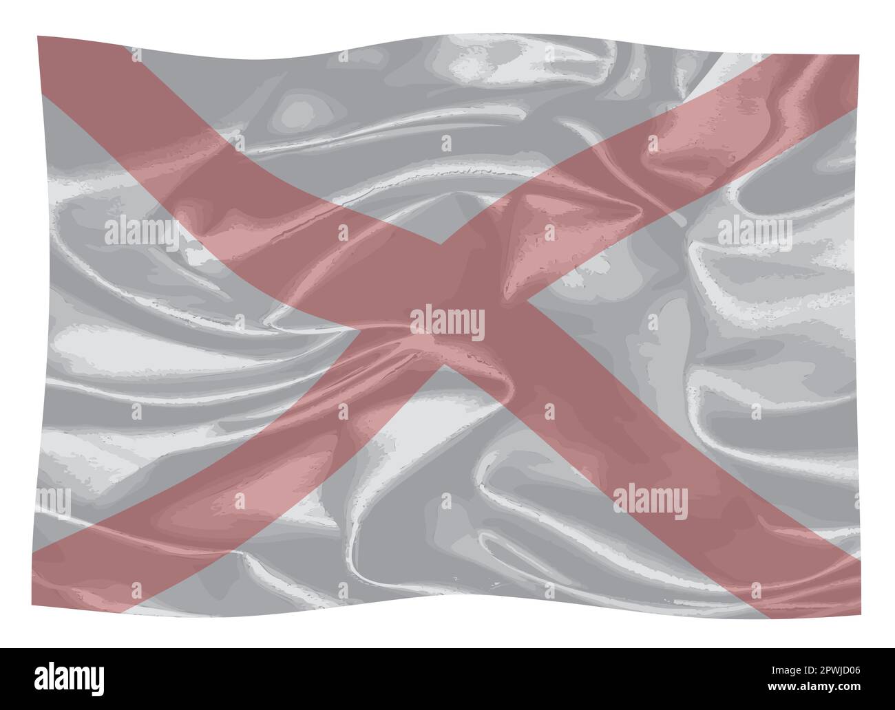 The flag of the United States stae Alabama waving in the wind Stock ...