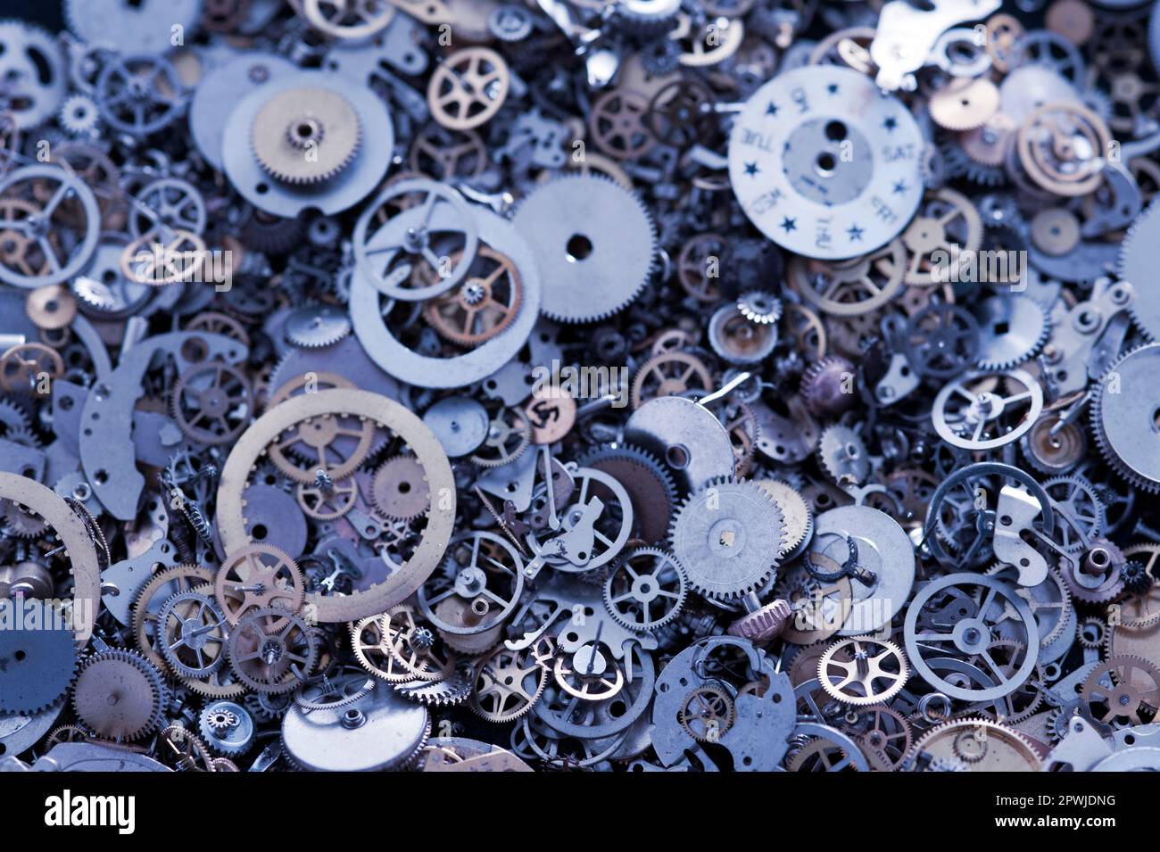 a background of complicated gears and cog and other watch and clockwork ...