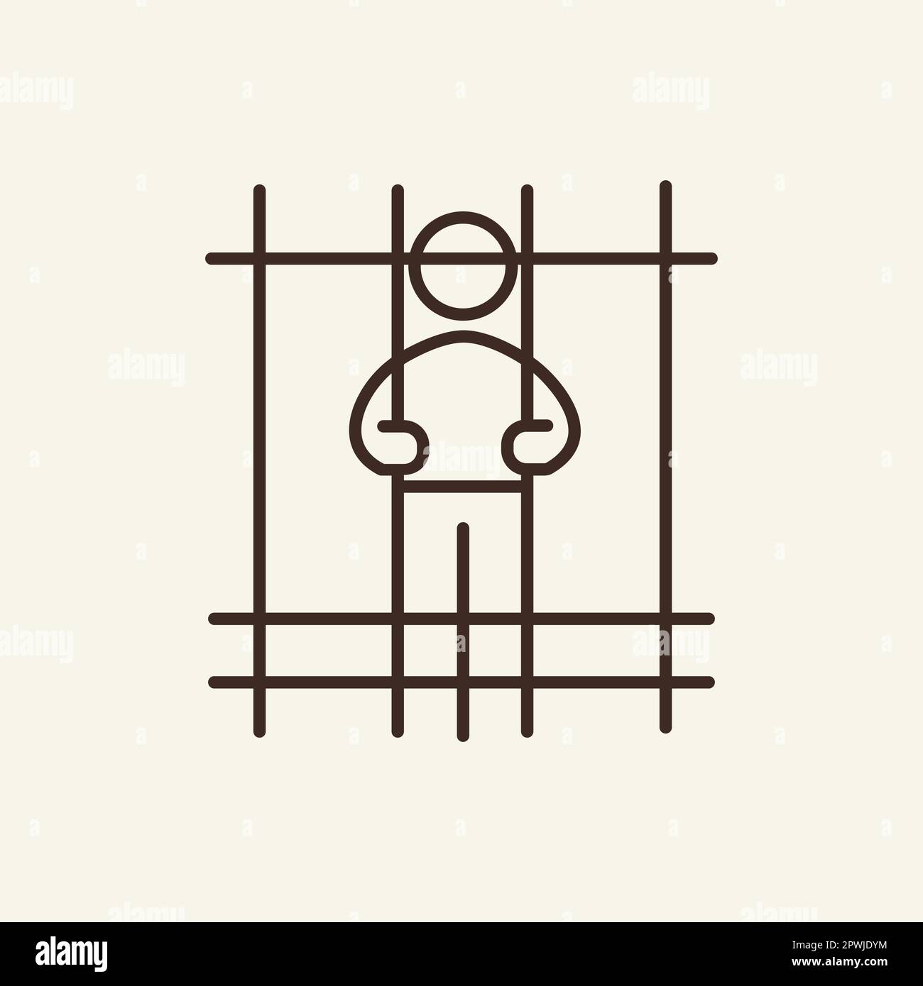 Imprisoned man line icon Stock Vector Image & Art - Alamy