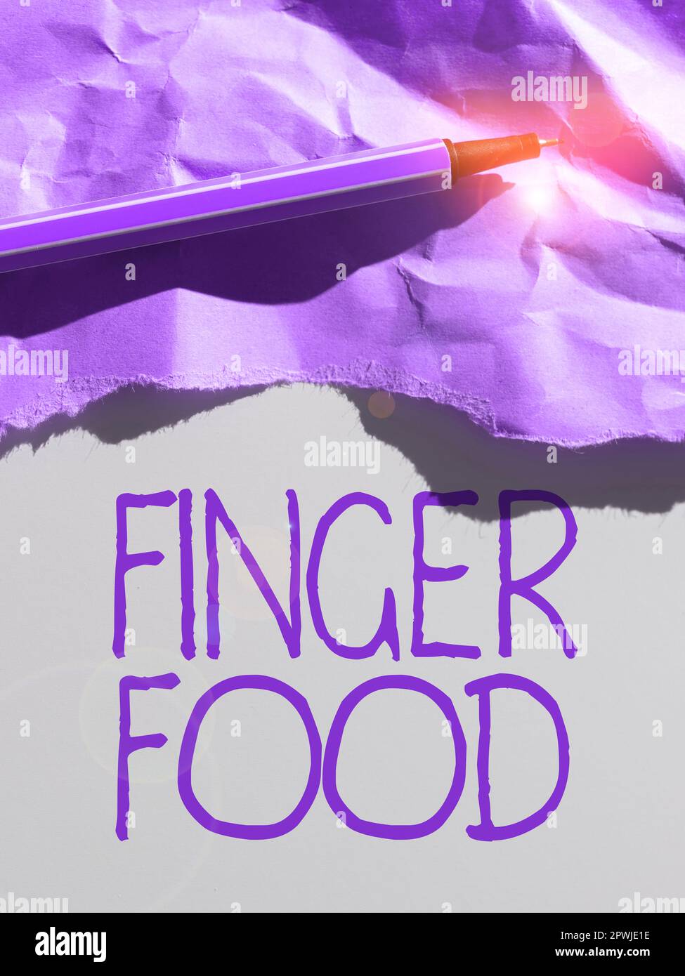 Handwriting text Finger Food, Concept meaning products and digestives ...