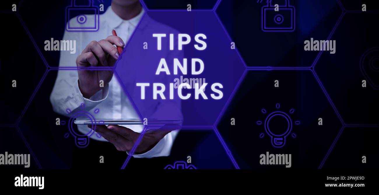 Inspiration Showing Sign Tips And Tricks Word Written On Helpful Advices That Makes Certain