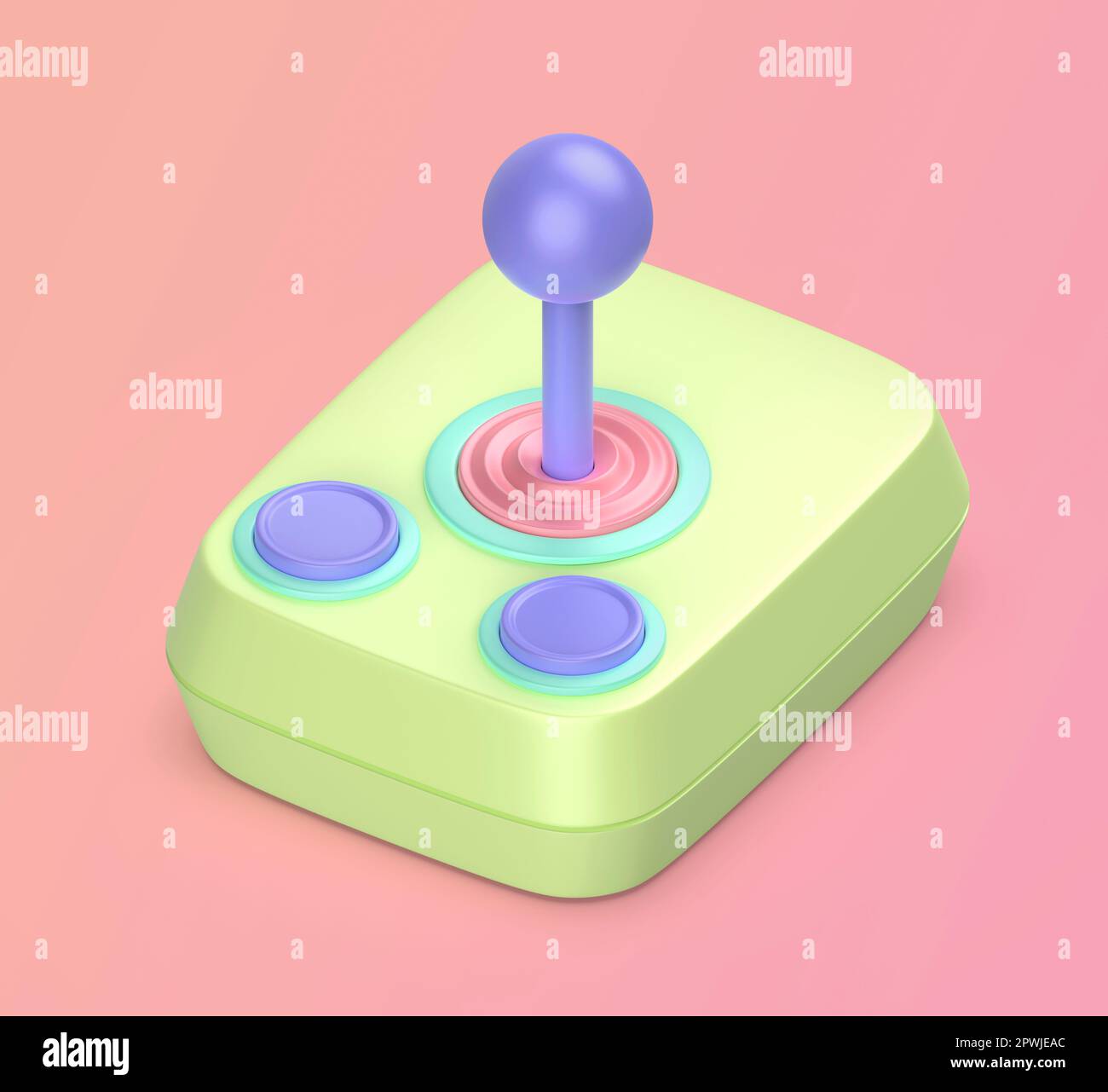Colorful retro computer joystick on pink background Stock Photo - Alamy