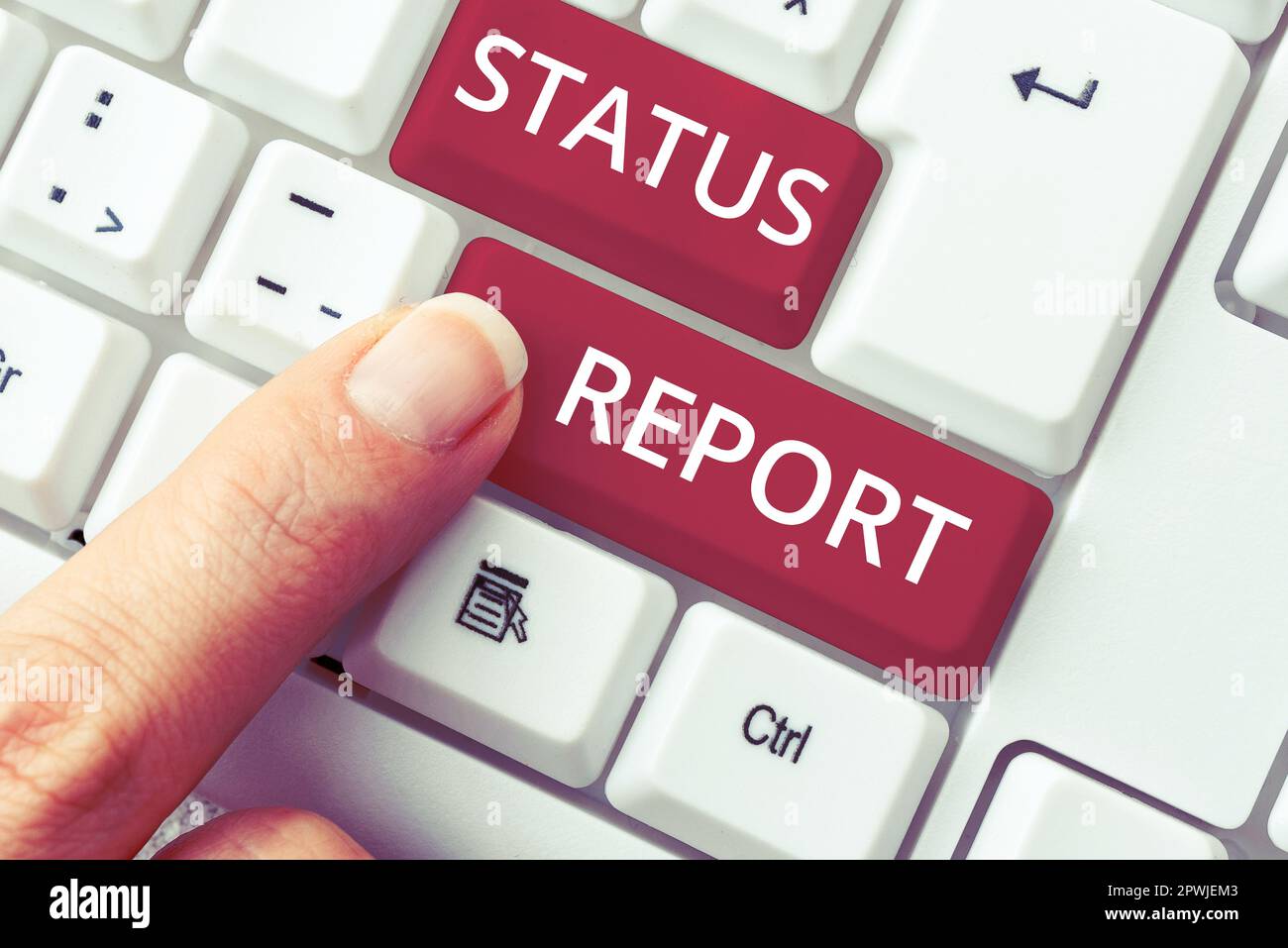 Sign displaying Status Report, Business concept Update Summary of ...