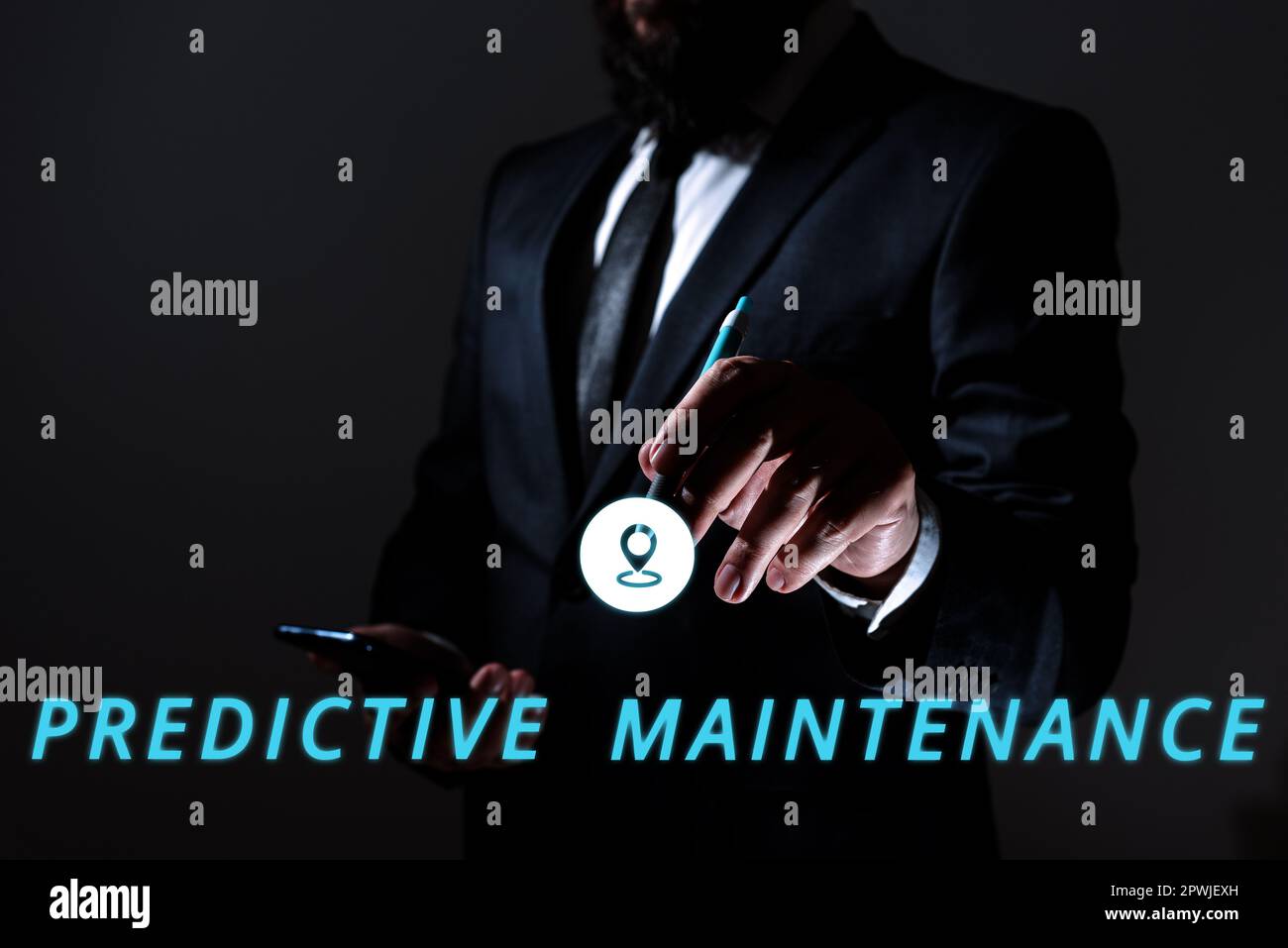 Conceptual display Predictive Maintenance, Business showcase Predict ...