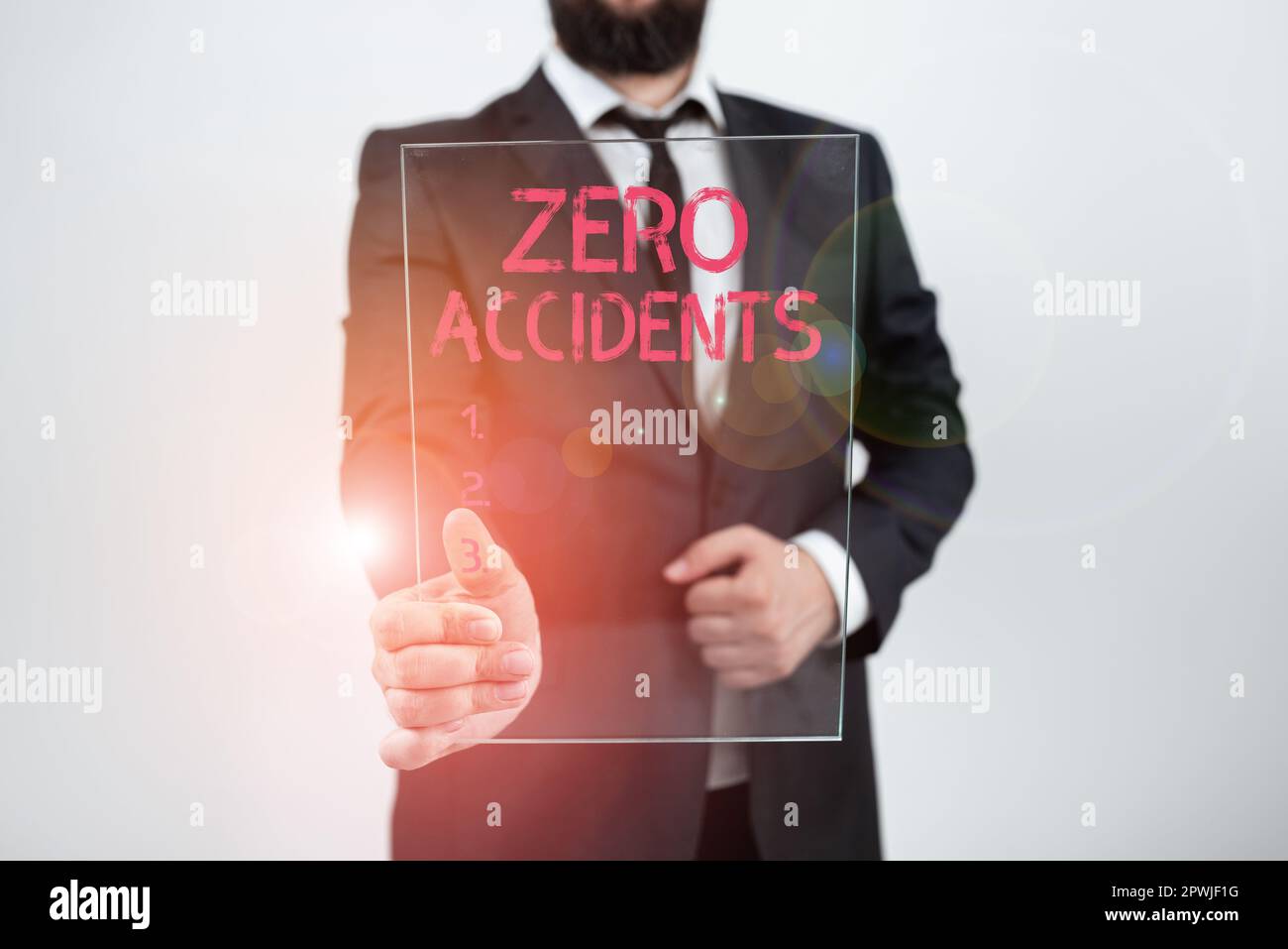 Hand writing sign Zero Accidents, Conceptual photo important strategy ...