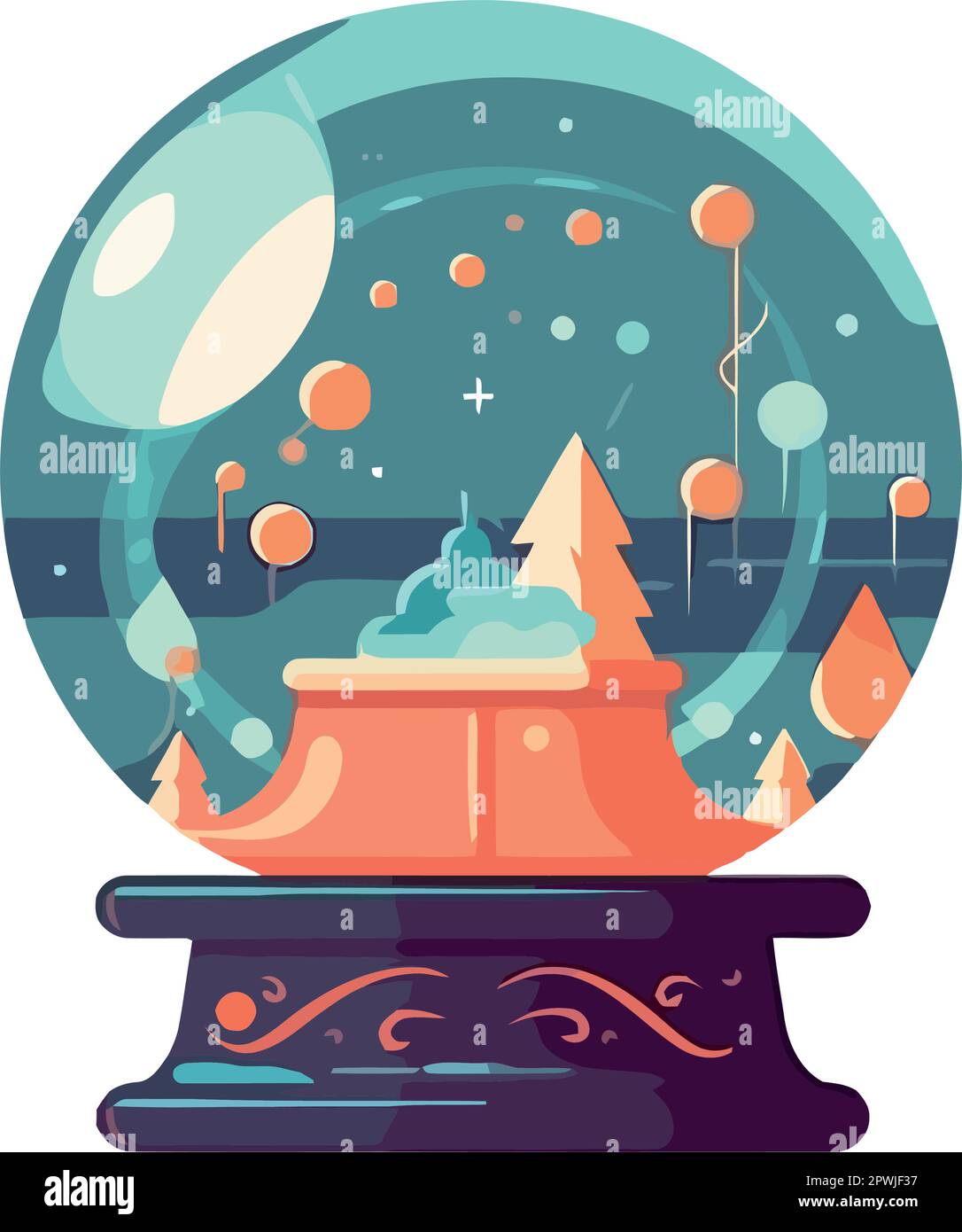 Glass snow ball decoration Stock Vector Image & Art - Alamy