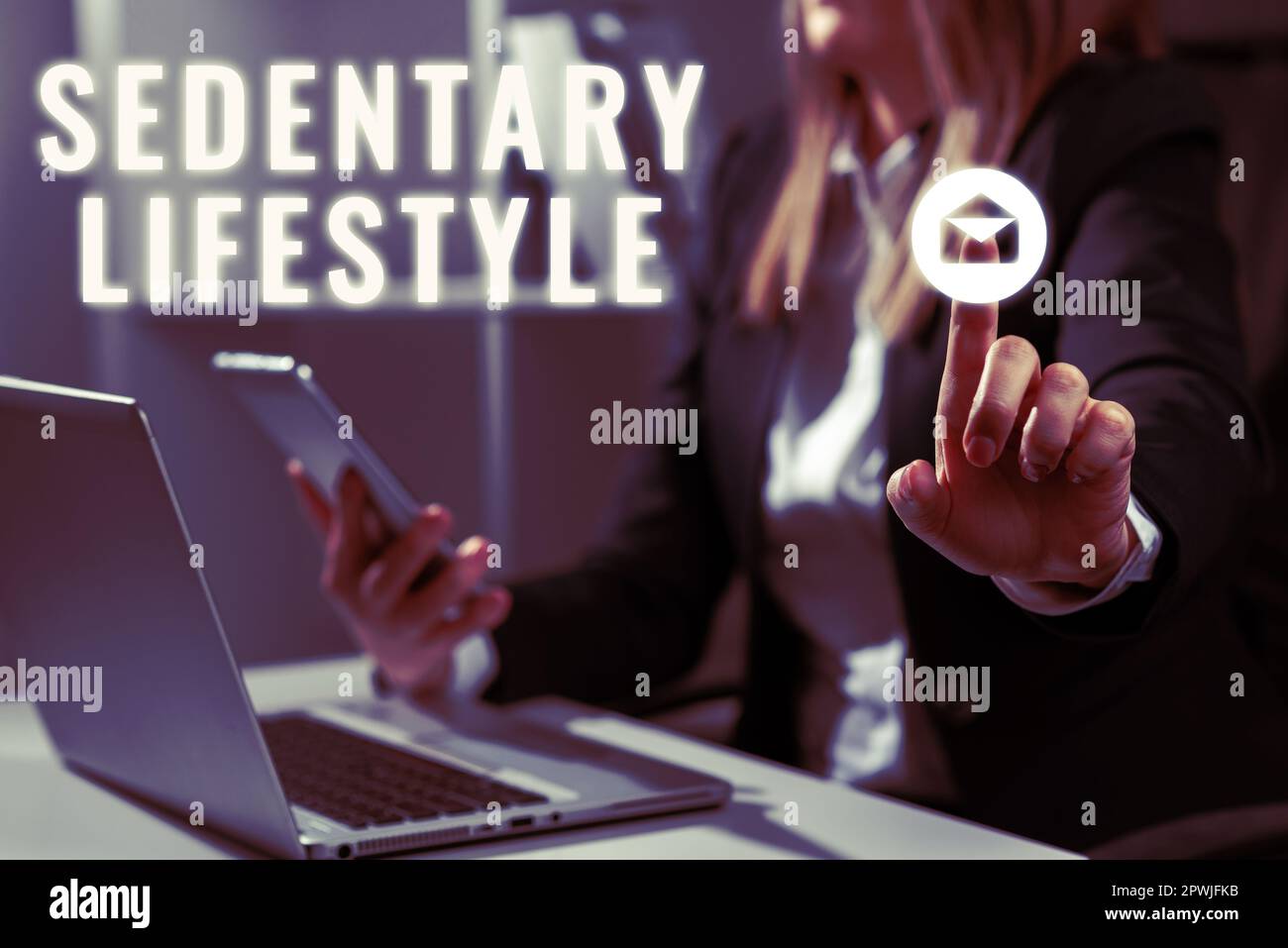 Text sign showing Sedentary Lifestyle, Business overview ways and means ...