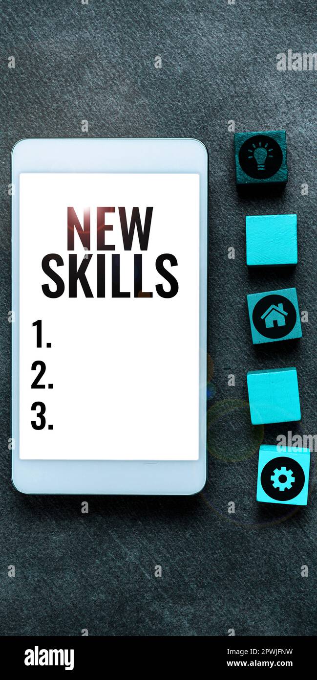 Text showing inspiration New Skills, Business approach Recently ...