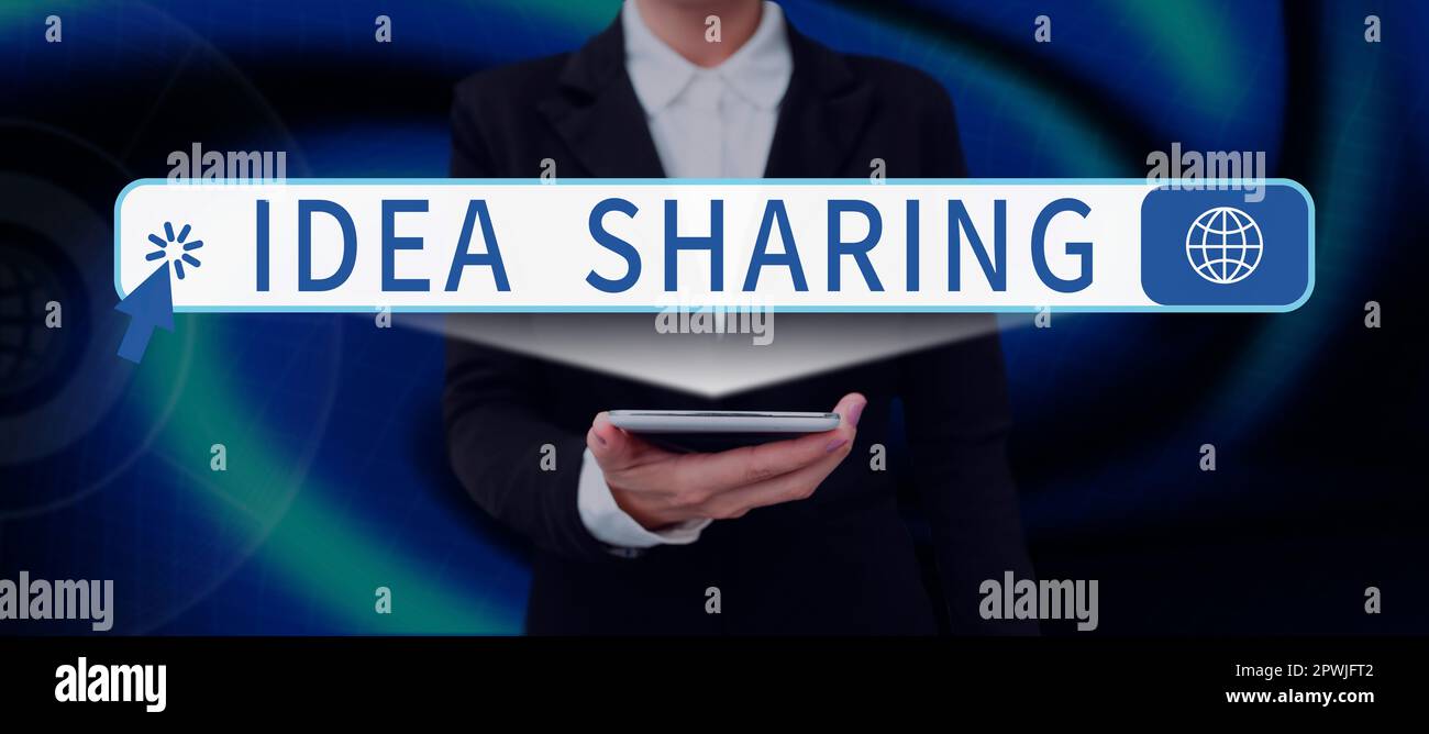 Hand writing sign Idea Sharing, Word Written on Startup launch ...