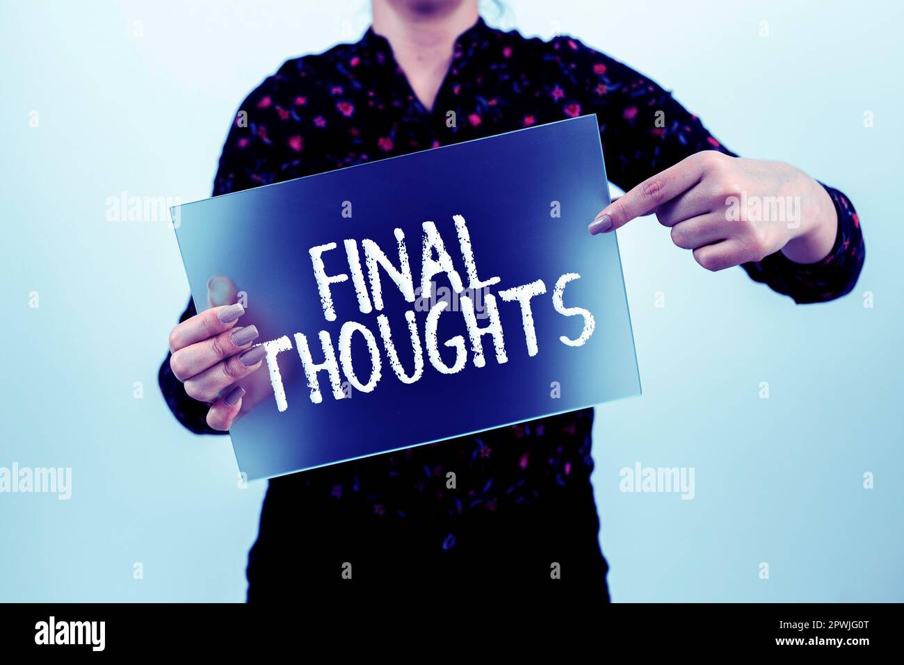 Hand writing sign Final Thoughts, Business showcase Conclusion Last ...